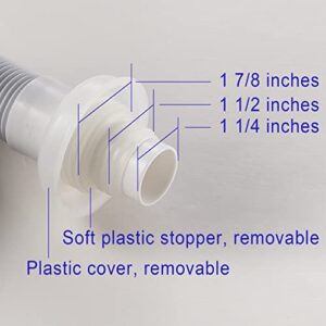 bretoes 1-1/4 Inch Anti-Odor Expandable Flexible Universal Sink Drain Pipe Wash Basin S Tube Down Tube P Trap Tubing (1 1/4 B)