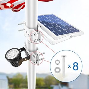 APONUO Solar Flag Pole Light,Solar Powered Flagpole Lights Pole Mount Upgraded Solar Flagpole Lights Outdoor Dusk to Dawn 2 Lighting Mode for Pole(Cool White)