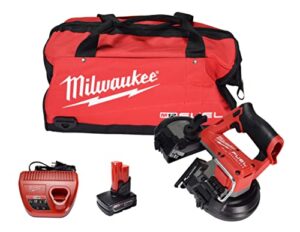 milwaukee 2529-21xc m12 fuel 12-volt lithium-ion cordless compact band saw xc kit with one 4.0 ah battery, charger and tool bag