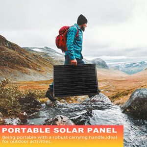 VICEMOB 200 Watt 12 Volt Monocrystalline Portable Foldable Solar Panel Suitcase with Waterproof 30A Charger Controller, Built-in Kickstand, for 12V Batteries RV Camping Power Station