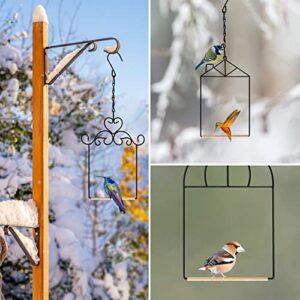 XYADX Metal Frame Hummingbird Swings and Perches with Wooden Dowel Black Bird Swing Outdoor Bird Perch Humming Bird Swing Pack of 3