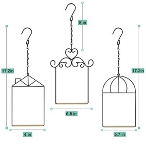 XYADX Metal Frame Hummingbird Swings and Perches with Wooden Dowel Black Bird Swing Outdoor Bird Perch Humming Bird Swing Pack of 3