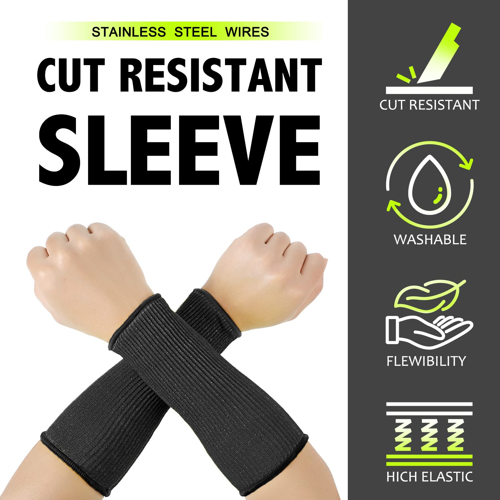 4 Pairs Cut Resistant Sleeve Arm Protection Sleeves Safety Protective Sleeves for Men Women (Simple Colors)