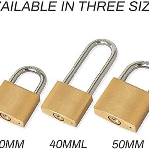 Guliffen Solid Brass Padlock with Key with 1-9/16 in. (40 mm) Wide Lock Body,Keyed Padlock for Sheds, Storage Unit School Gym Locker, Fence, Toolbox, Hasp Storage