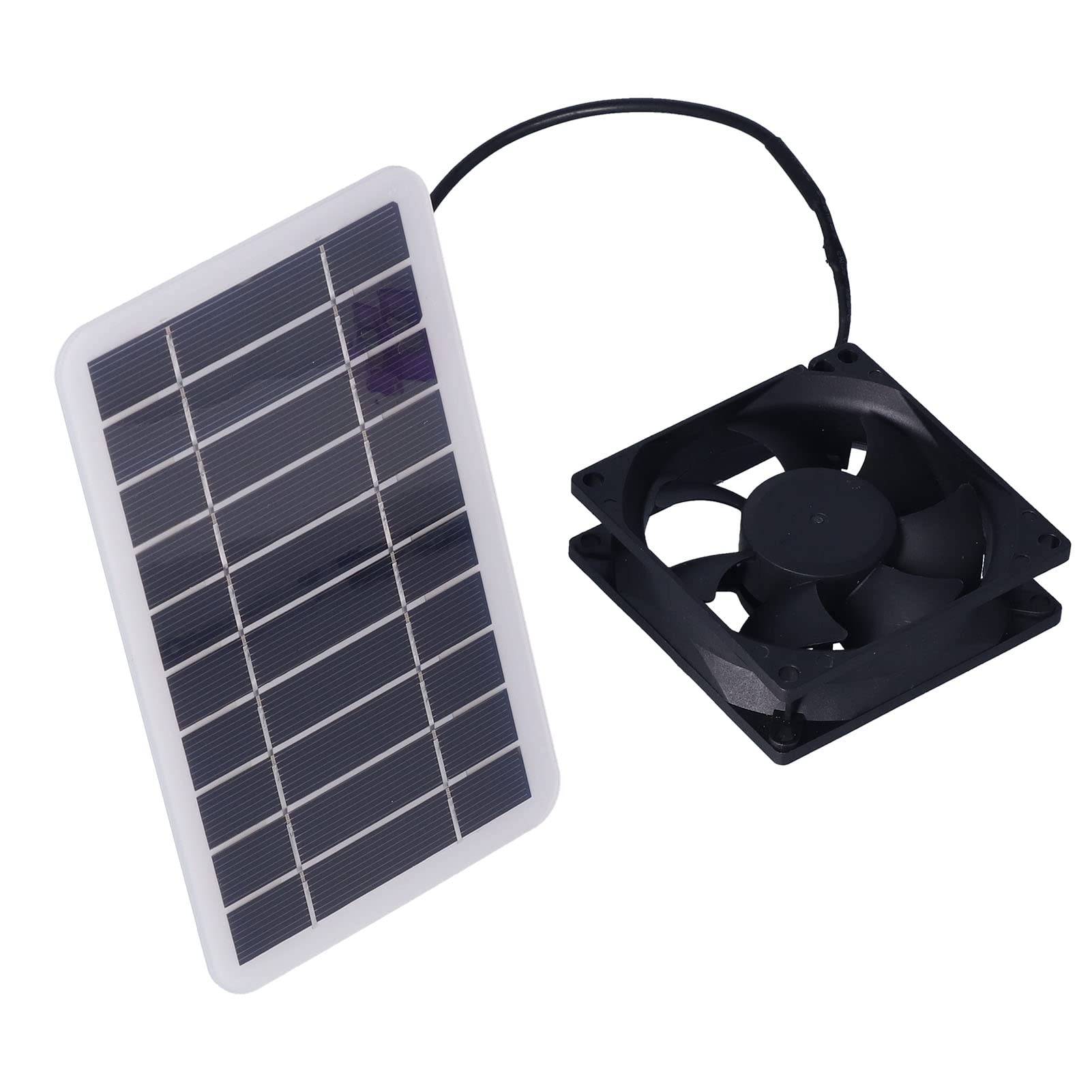 Fafeicy 2.5W Solar Panel Fan, Polysilicon Solar Pet Exhaust Air Flowing Fan, with Dual Female USB Ports, for Outdoor Breeding Planting, 5V 0-400MA, Solar Panels