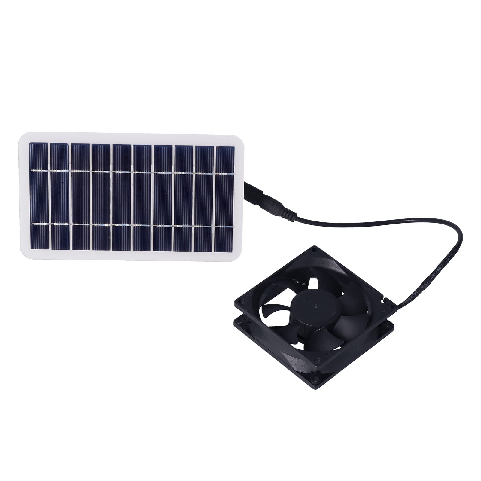 Fafeicy 2.5W Solar Panel Fan, Polysilicon Solar Pet Exhaust Air Flowing Fan, with Dual Female USB Ports, for Outdoor Breeding Planting, 5V 0-400MA, Solar Panels