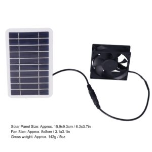 Fafeicy 2.5W Solar Panel Fan, Polysilicon Solar Pet Exhaust Air Flowing Fan, with Dual Female USB Ports, for Outdoor Breeding Planting, 5V 0-400MA, Solar Panels