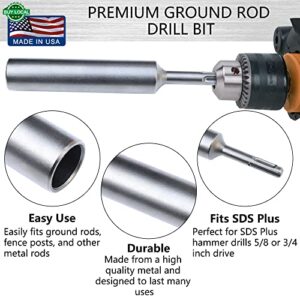 SDS Plus Ground Rod Bits Driver.for All SDS Plus Hammer Drills.Great for 5/8" 3/4" Grounding Rod.Heavy Duty (1)