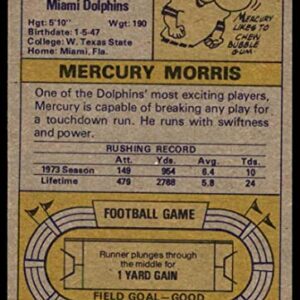 1974 Topps # 170 Mercury Morris Miami Dolphins (Football Card) VG/EX Dolphins West Texas St