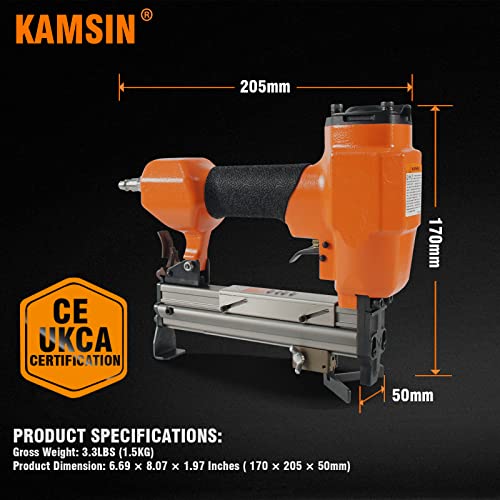 KAMSIN V1015 Pneumatic Picture Frame V Nailer, Fits 5/16'' to 19/32'' (7-15 MM) V Nails, 30 Gauge Air-Powered Frame Joiner for Picture Framing