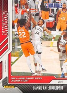 2021 panini nba champions milwaukee bucks #22 giannis antetokounmpo highlight official nba basketball card commeorating the bucks championship season in raw (nm or better) condition