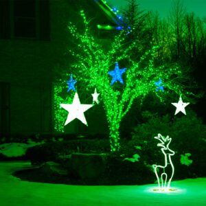 kemooie 2 Pack of 240 LED Solar Green Christmas Lights, 8 Twinkle Lights Modes Waterproof Solar Powered Fairy Lights, Outdoor Solar String Lights for Garden Patio Tree Yard Decorations (Green)