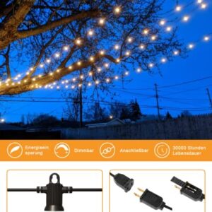 Zuske 150FT LED Outdoor String Lights, G40 Globe Patio Lights and Commercial Grade Weatherproof Strand String, Hanging String Lighting for Gazebo Bistro Backyard Garden(2x75FT)