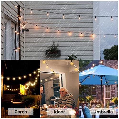 Zuske 150FT LED Outdoor String Lights, G40 Globe Patio Lights and Commercial Grade Weatherproof Strand String, Hanging String Lighting for Gazebo Bistro Backyard Garden(2x75FT)