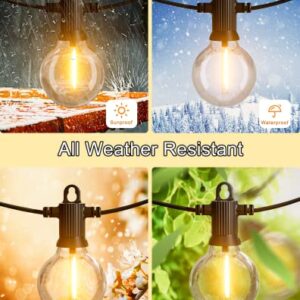 Zuske 150FT LED Outdoor String Lights, G40 Globe Patio Lights and Commercial Grade Weatherproof Strand String, Hanging String Lighting for Gazebo Bistro Backyard Garden(2x75FT)