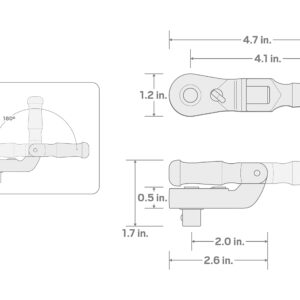 TEKTON 3/8 Inch Drive Folding Quick-Release Ratchet | SRH35104