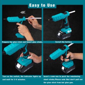 Mellif Cordless Hot Glue Gun for Makita 18V Battery, Handheld Electric Power Glue Gun Full Size for Arts & Crafts & DIY with 20 0.43" Glue Sticks (Battery Not Included)