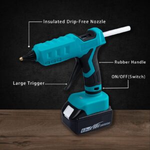 Mellif Cordless Hot Glue Gun for Makita 18V Battery, Handheld Electric Power Glue Gun Full Size for Arts & Crafts & DIY with 20 0.43" Glue Sticks (Battery Not Included)