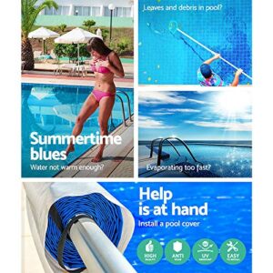 Pool Cover Reel Set 18FT Solar Pool Cover for Inground Swimming Pools，Aluminum Solar Swimming Inground Pool Cover Reel Set