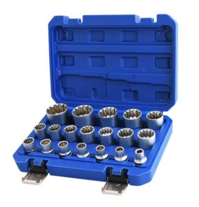 spline socket set 1/2" drive universal metric 8-32mm 12-point cr-v socket set 19pcs