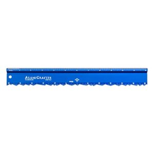 alumicolor alumicrafter straight edge metal ruler with unique deckle edge, blue, 12 inch