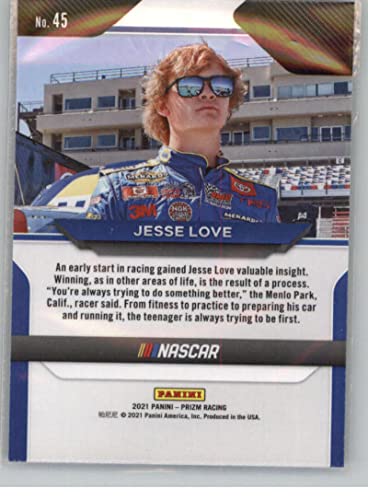 2021 Panini Prizm Racing #45 Jesse Love Official Nasar Racing Trading Card in Raw (NM or Better) Condtion