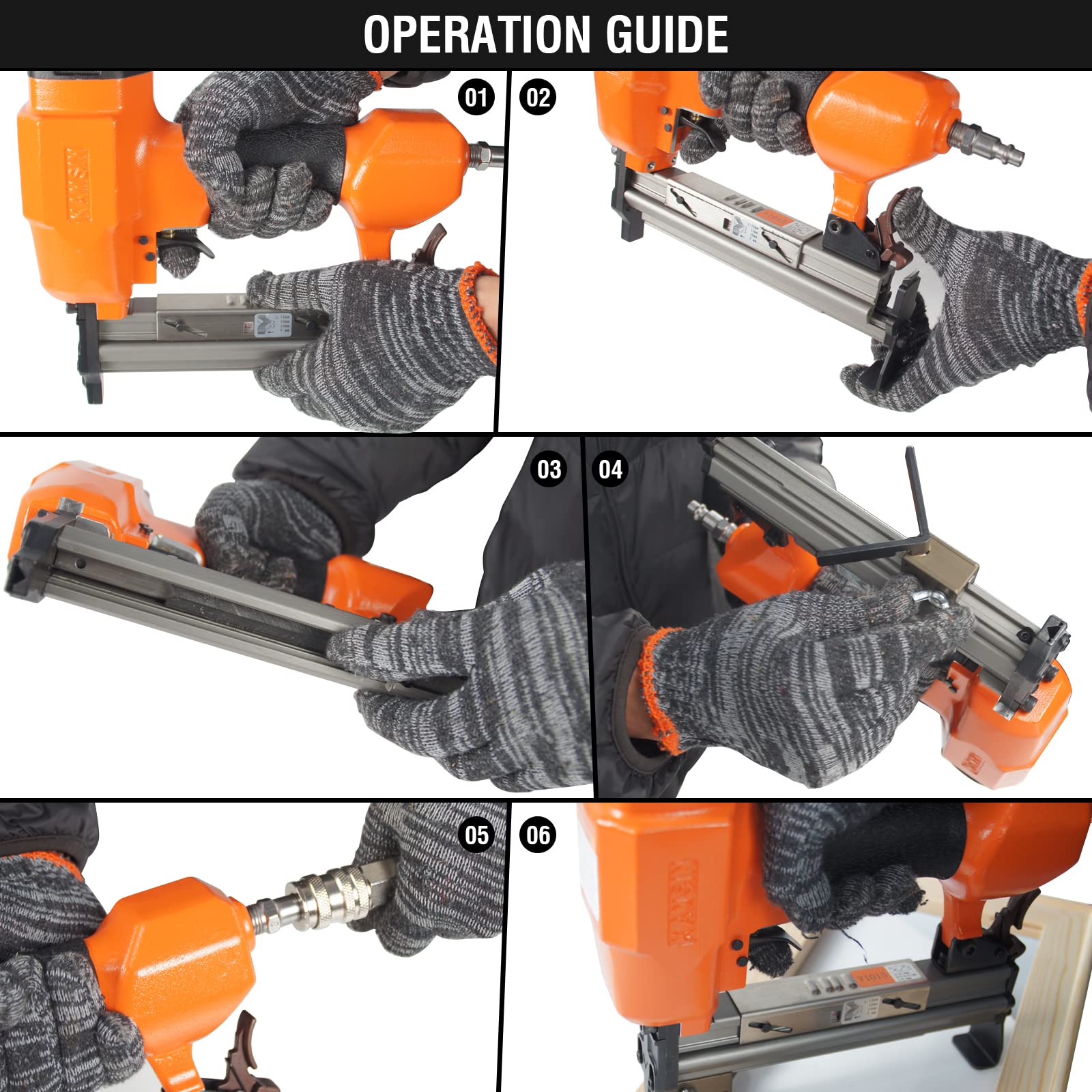 KAMSIN #V1015 30 Gauge Pneumatic Picture Frame Nailer, 13/32”(10.3mm) Crown V Nailer, 5/16'' to 19/32'' (7-15mm) Leg Length V-nails Tacker V Nails Gun For Picture Frames