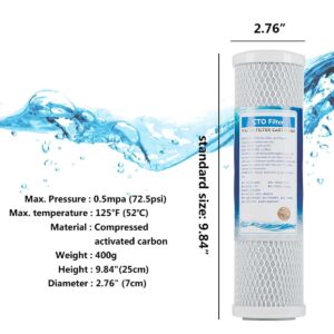 SWALLE 10" x 2.5" Universal Activated Carbon Block Filter CTO, Fits Standard 10 inch Whole House Water Filter Systems - Pack of 15