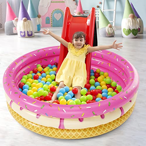 Jasonwell Inflatable Baby Kiddie Pool - Kids Paddling Pool Toddler Baby Swimming Pool Blow Up Ball Pit Pool Blow Up Infant Wading Pool for Backyard (48in Donuts)