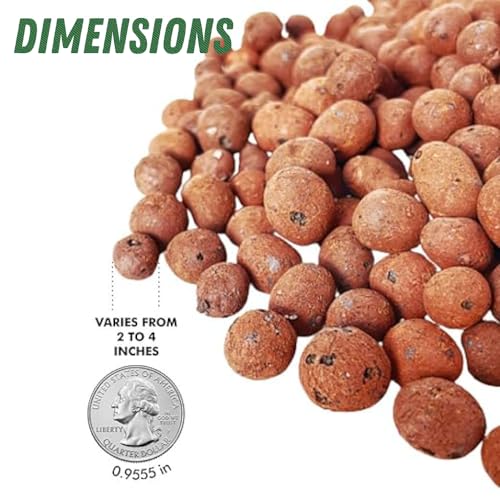 PGN Clay Pebbles for Hydroponic Growing - 10 Liters (4 Pounds) - Organic Expanded Clay Balls for Plants - PH Neutral Leca for Plants - Aquaponics and Hydroponics Supplies in a Resealable Storage Bag