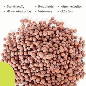 PGN Clay Pebbles for Hydroponic Growing - 10 Liters (4 Pounds) - Organic Expanded Clay Balls for Plants - PH Neutral Leca for Plants - Aquaponics and Hydroponics Supplies in a Resealable Storage Bag