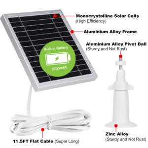 UYODM 3 Pack Solar Panel Compatible with SimpliSafe Outdoor Security Camera, Built-in 2200 mAh Battery Power Your SimpliSafe Outdoor Camera Continuously, IP66 Waterproof Aluminum Alloy Frame