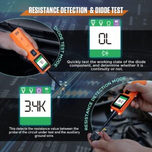 CMTOOL Automotive Circuit Tester 0-65V LED Test Light Probe Tester 6V 12V 24V Car Power Circuit Probe Kit Short Finder Master Kit AC DC Voltage Resistance Diode Electrical System Test Diagnostic Tool