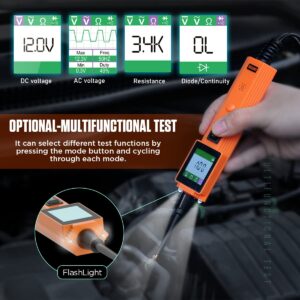 CMTOOL Automotive Circuit Tester 0-65V LED Test Light Probe Tester 6V 12V 24V Car Power Circuit Probe Kit Short Finder Master Kit AC DC Voltage Resistance Diode Electrical System Test Diagnostic Tool