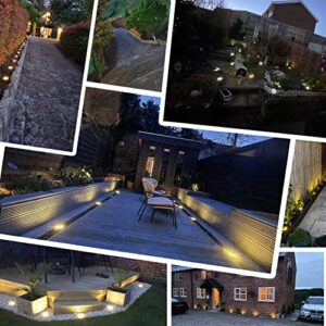 Solar Lights Outdoor， 2023 New Upgrade Disk Lights， Solar in-ground Lights for Landscape Walkway Lawn Steps Decks, LED Lamps, Waterproof