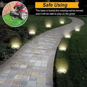 Solar Lights Outdoor， 2023 New Upgrade Disk Lights， Solar in-ground Lights for Landscape Walkway Lawn Steps Decks, LED Lamps, Waterproof