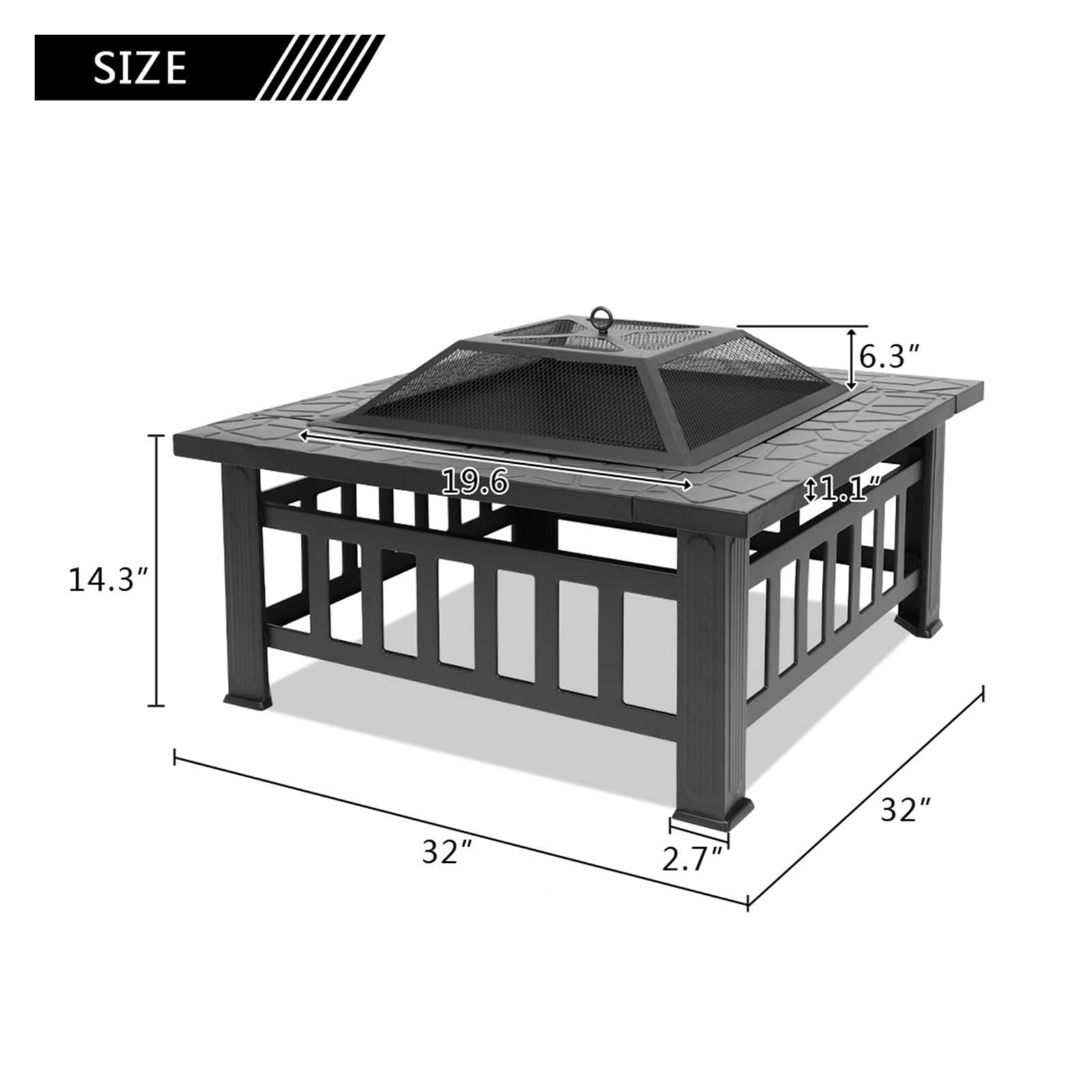 LIUXUEFE Outdoor Fire Pit, Burner, Courtyard Heater, Barbecue Party Picnic