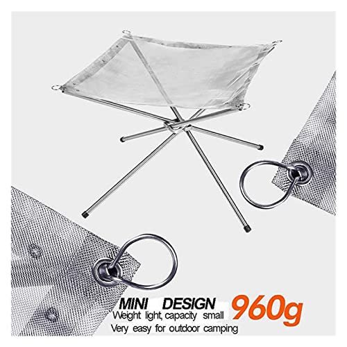 LIUXUEFE Stainless Steel wo-od-Burning Fire Pit Frame, Foldable Fire Frame, Outdoor Barbecue Grill (Color : Medium)