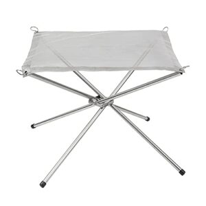 LIUXUEFE Stainless Steel wo-od-Burning Fire Pit Frame, Foldable Fire Frame, Outdoor Barbecue Grill (Color : Medium)