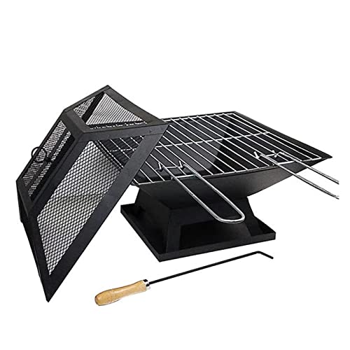 LIUXUEFE Fire Pit, Barbecue Grill, Outdoor Heater, Portable Fireplace, wo-od Stove with Brazier