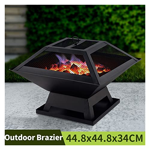 LIUXUEFE Fire Pit, Barbecue Grill, Outdoor Heater, Portable Fireplace, wo-od Stove with Brazier