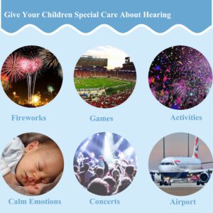 PROTEAR Kids Ear Protection Safety Ear Muffs, NRR 25dB Noise Reduction Children Earmuffs, Hearing Protectors for Sleeping, Studying, Airplane, Concerts, Fireworks-Sunset Glow