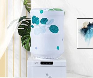 water dispenser barrel dust cover fabric water cooler dust proof covers decoration, reusable anti-dust cover for water dispenser bucket protector for standard 5 gallons in home, office.[plant], white