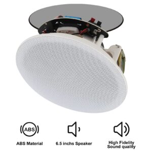 Herdio in Ceiling Speakers, 6.5 Inch 600 Watts Flush Mount Passive Wired Speakers for Bathroom, Kitchen,Living Room,Office(4 Speakers)