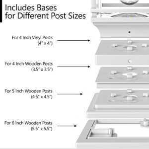 Davinci Lighting Edison Solar Outdoor Post Cap Lights - 4x4 5x5 6x6 - Bright LED Light for Fence Deck Garden or Patio Posts - Pearl White (1 Pack)