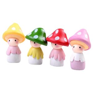 besportble fairy garden mushrooms doll, 4pcs 1. 4inch miniature mushroom figurines- mini mushroom miniature figurines for micro landscape/ bonsai craft