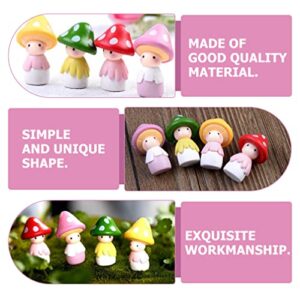 BESPORTBLE Fairy Garden Mushrooms Doll, 4Pcs 1. 4Inch Miniature Mushroom Figurines- Mini Mushroom Miniature Figurines for Micro Landscape/ Bonsai Craft