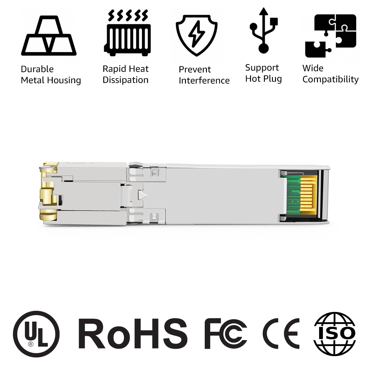 OPSTRAN 10GBASE-T SFP+ to RJ45 Copper Transceiver Module Compatible for Ubiquiti Unifi Ufiber UF-RJ45-10G Netgear AXM765 10G SFP+ 30m Cat6a/7 4 Pack