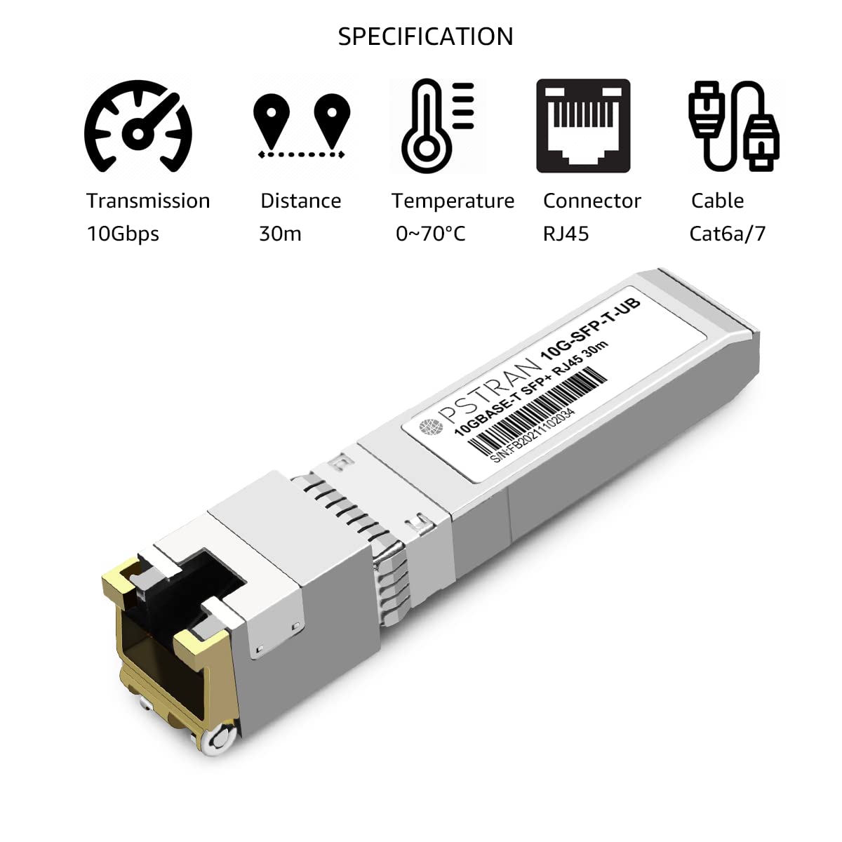 OPSTRAN 10GBASE-T SFP+ to RJ45 Copper Transceiver Module Compatible for Ubiquiti Unifi Ufiber UF-RJ45-10G Netgear AXM765 10G SFP+ 30m Cat6a/7 4 Pack