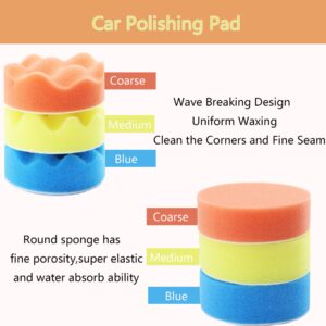 102pcs Sandpaper 3 Inch Sanding disc 60-3000 Grit Wet Dry Sandpaper with 1/8"&1/4" Backer Plate Shank, Soft Foam Buffering Pad, and Polishing Pads Sponge for Wood Mirro Jewelry Car Metal Polishing kit